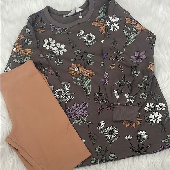 H&M | Matching Sets | Hm Floral Print Top In Purple And Green | Poshmark